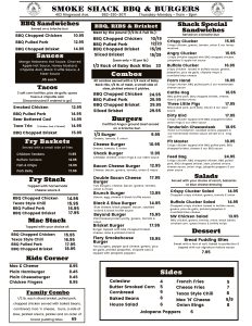 Menu – Smoke Shack BBQ & Burgers